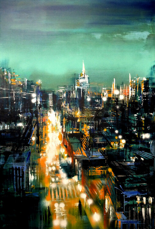 By Night von Bianca Prettau (2020): Malerei Acryl auf Leinwand - SINGULART