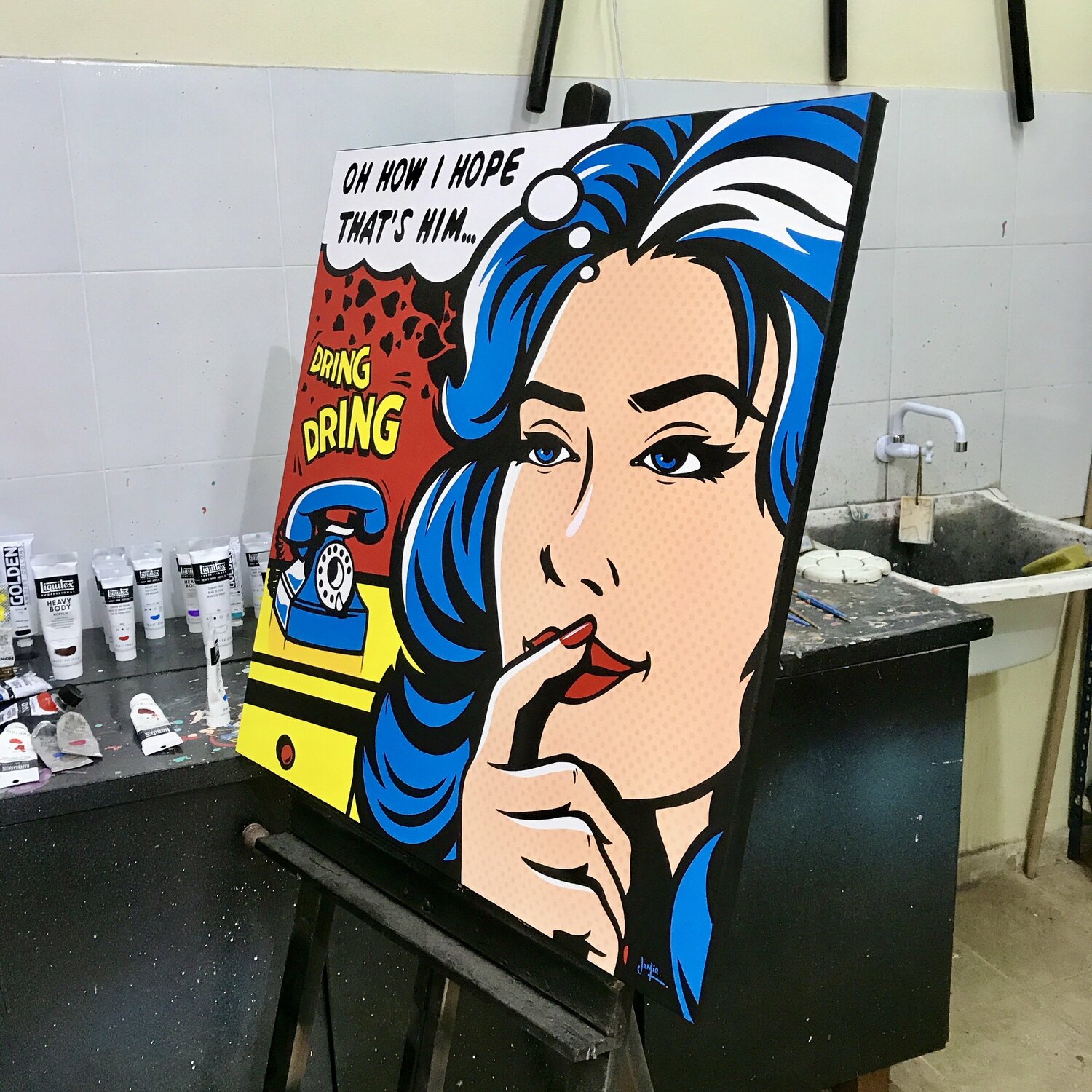 Oh How I Hope That's Him by Jamie Lee (2021) : Painting Acrylic on ...