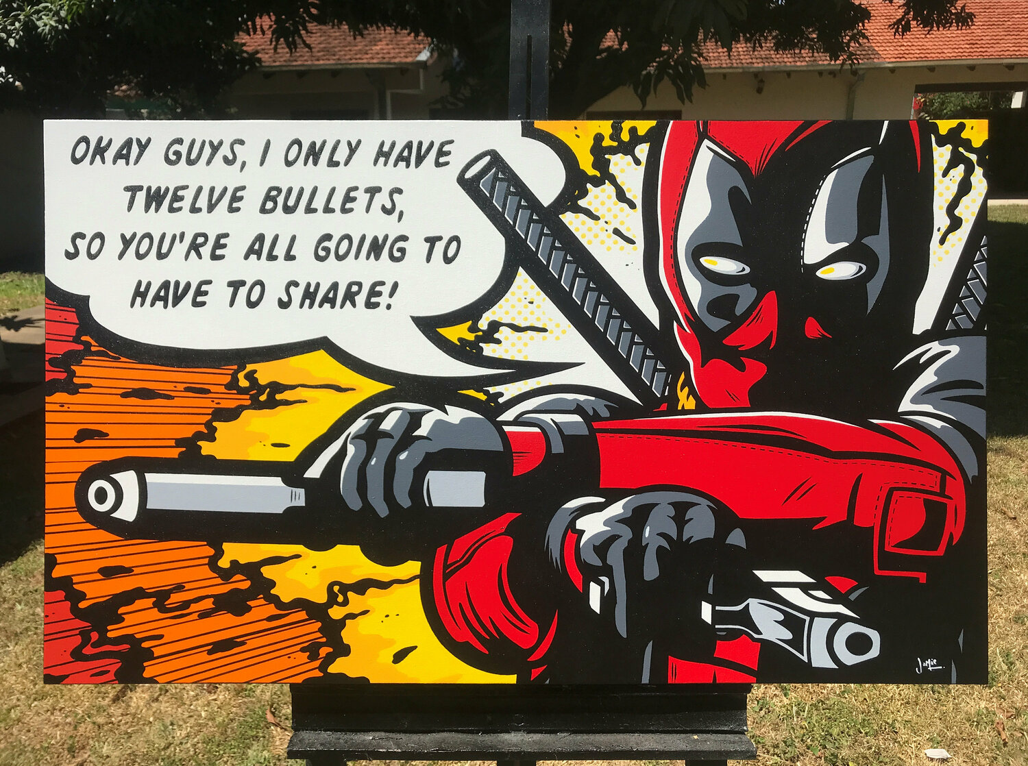 Deadpool 12 Bullets by Jamie Lee (2022) : Painting Acrylic on Canvas ...