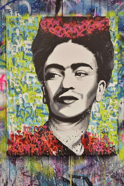 FRIDA KAHLO von Vincent Bardou (2019): Malerei Acryl, Graffiti auf ...