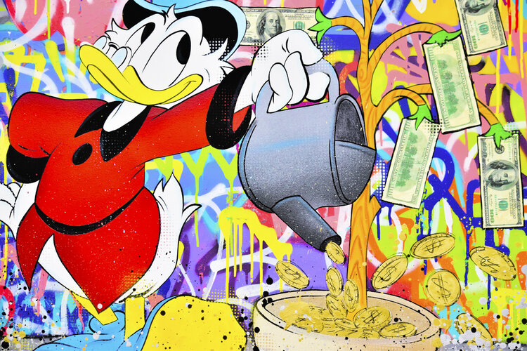 PICSOU MONEY MONEY by Vincent Bardou (2020) : Painting Acrylic, Collage ...