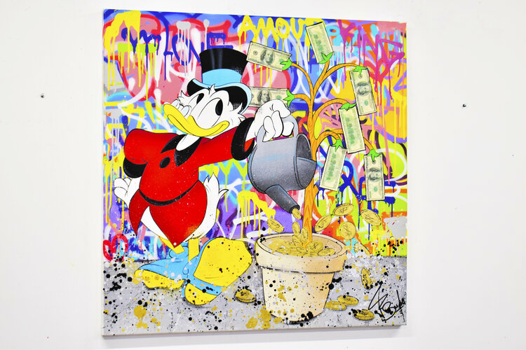 PICSOU MONEY MONEY by Vincent Bardou (2020) : Painting Acrylic, Collage ...