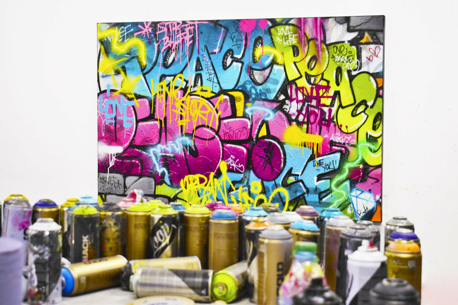 GRAFFITI WALL by Vincent Bardou (2020) : Painting Acrylic, Oil on ...