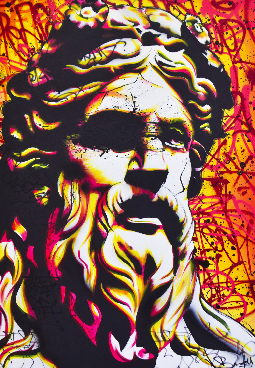 RED ZEUS by Vincent Bardou (2022) : Painting Acrylic, Graffiti on ...