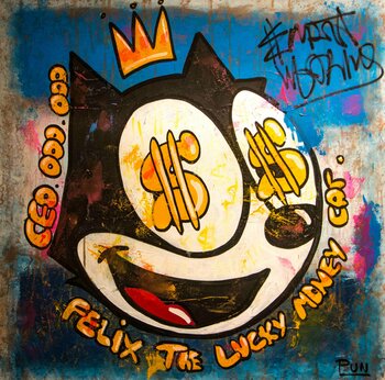 Ceo ooo oo ft. Felix The Lucky Cat by Carlos Pun (2020) : Painting ...