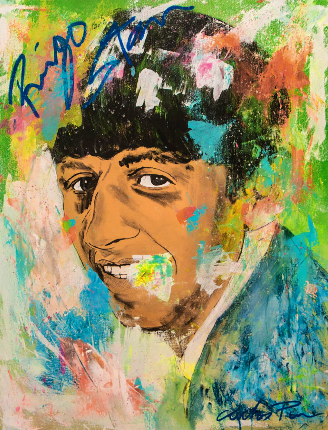 Ringo Starr Pop Art Portrait by Carlos Pun (2017) : Painting Acrylic ...