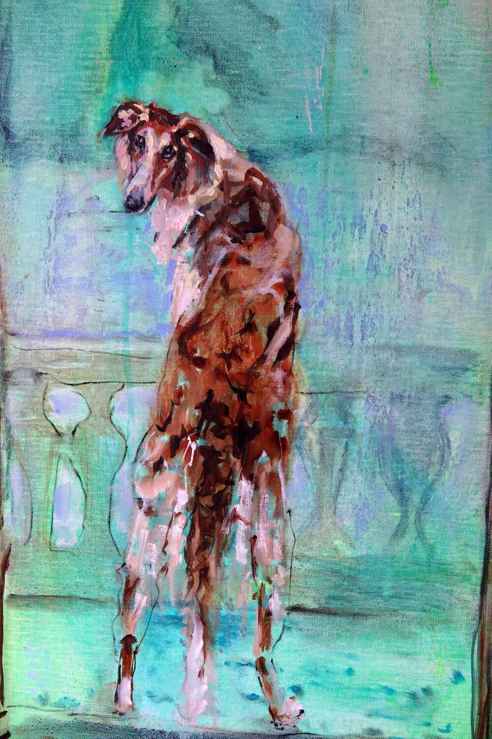 Dogs and Sofas I by Jonker Mieke (2023) : Painting Acrylic, Oil on ...