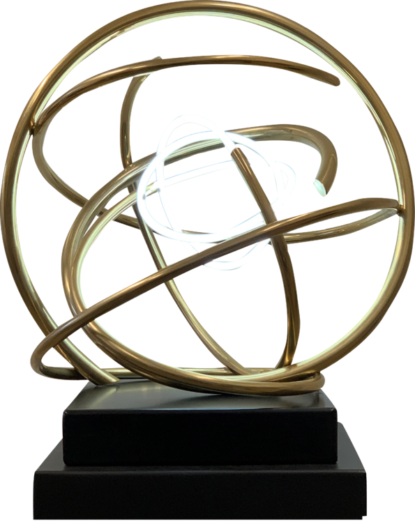 White Neon Gold Orb by Mark Beattie (2018) : Sculpture Neon Tube Light ...